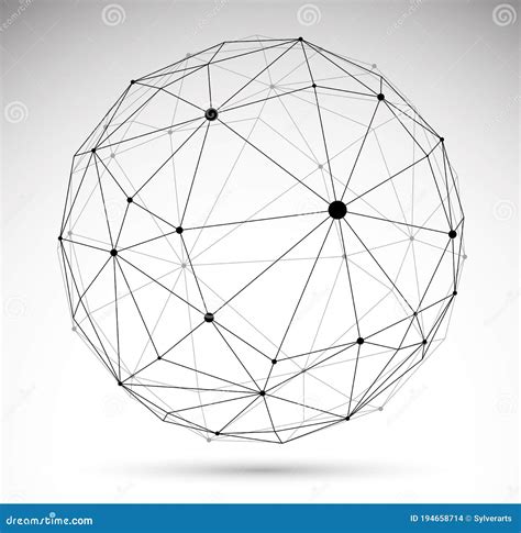 Dimensional Lattice Mesh Vector Abstraction 3d Polygonal Design Abstract Sphere Isolated Over