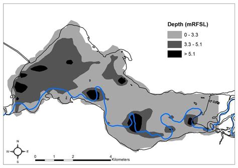 Map Of Lake Mulwala Estimating The Areas Which Contained Low To Medium