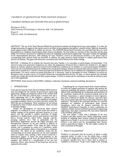 validation of geotechnical finite element analysis pdf conceptual