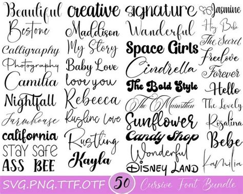 Cursive Svg Font Bundle Cursive Signature Fonts For Cricut 46 Off