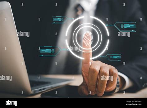 Futuristic Biometric Identification Fingerprint Scanner Providing Secure Access To Personal