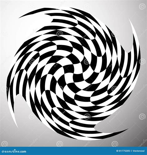 Checkered Shape With Spirally Vortex Effect Stock Vector Illustration Of Eddy Element 81775205