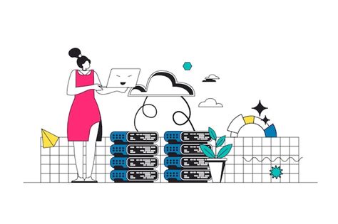 Premium Vector Cloud Storage Outline Illustration