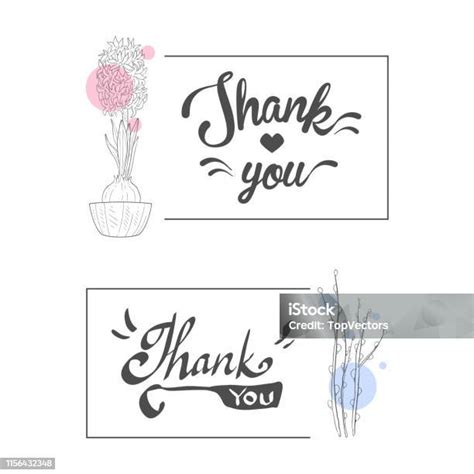 감사 손으로 쓴 비문 꽃과 우아한 카드 디자인 요소는 선물 이나 인사말 카드 초대장 전단지 배너 손으로 그린 벡터 일러스트레이션에 사용할 수 있습니다 감사에 대한 스톡 벡터