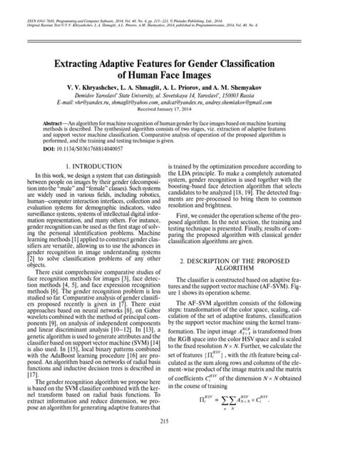 Gender Classification Pdf Statistical Classification Receiver Operating Characteristic