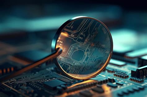 Premium AI Image Nanotechnology Microchip Chip Board Processor Futuristic Computing Technology