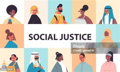 Srt 믹스 인종 사람들 아바타 인종 평등 사회 정의 차별 개념을 중지 사회 정의에 대한 스톡 벡터 아트 및 기타 이미지 사회 정의 인권 개념 Istock