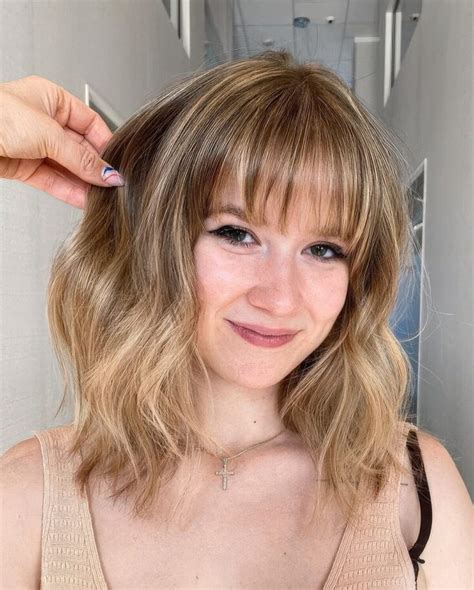 30 Medium Length Hair Ideas With Wispy Bangs Styleoholic