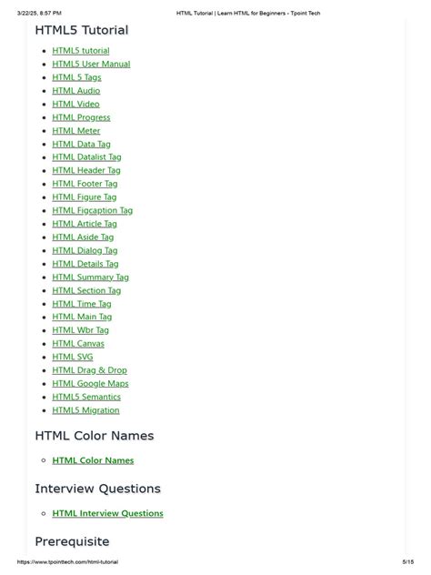 Html Tutorial Learn Html For Beginners Tpoint Techcolor Pdf