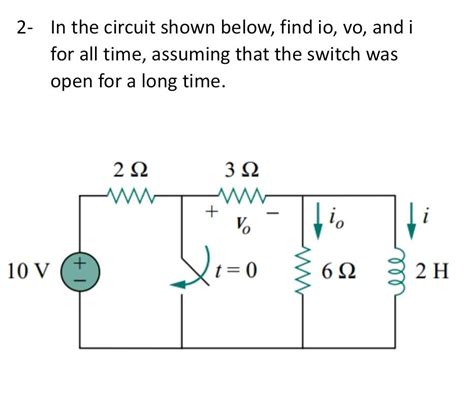 Solved 2 In The Circuit Shown Below Find Io Vo And I For Chegg Com