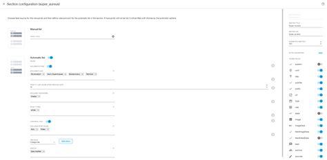 sections configuration and setup — websites manager ring publishing