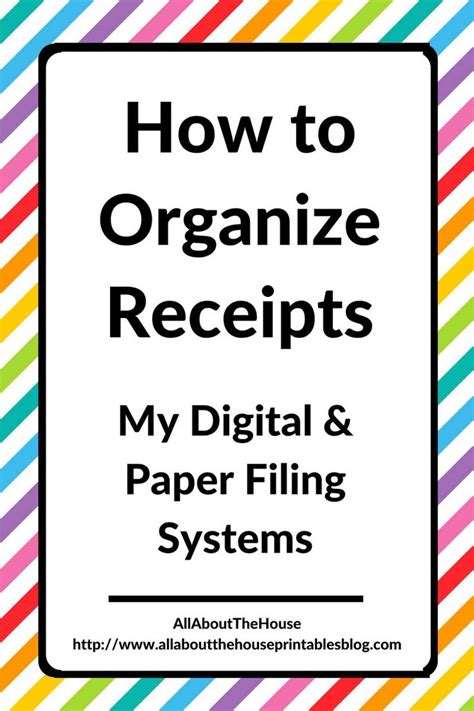 How To Organize Receipts For Tax Time Digital And Paper Filing Systems Receipt Organization