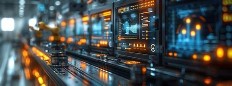 Futuristic Factory Automation System Premium Ai Generated Image