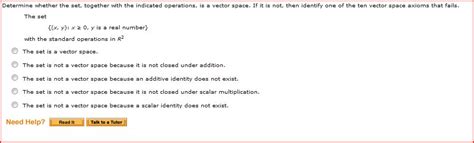 Solved Determine Whether The Set Together With The Chegg Com