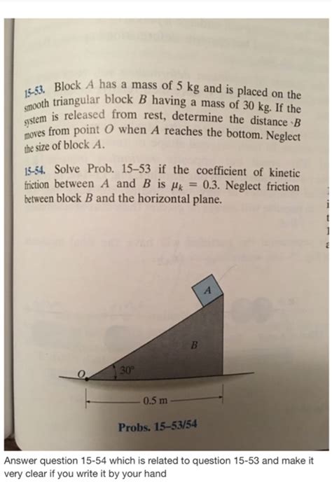 solved block a has a mass of 5 kg and is placed on the