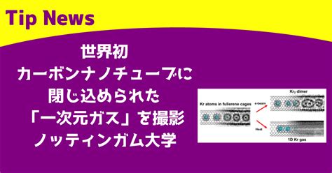 世界初、カーボンナノチューブに閉じ込められた「一次元ガス」を撮影 ノッティンガム大学｜tip News