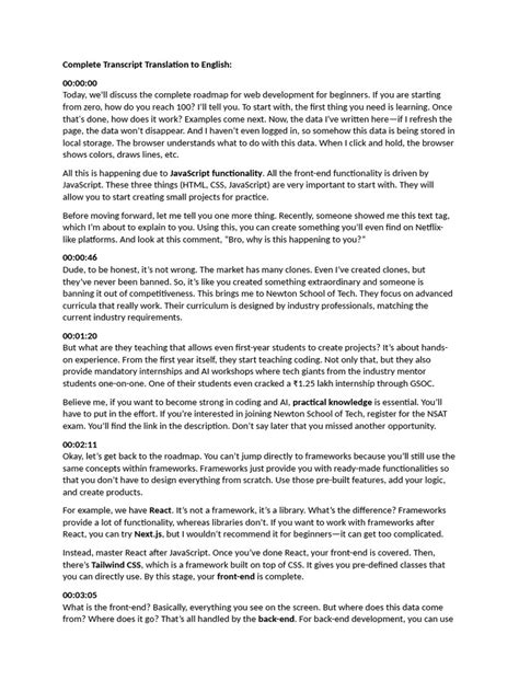 Complete Transcript Translation To English Pdf Databases Computing