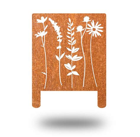 Metal Wildflowers Screen The Rusted Bumble Bee