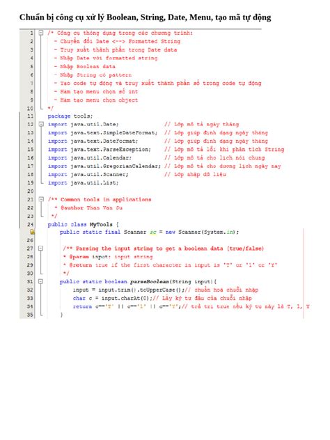 Tools For String Date Boolean Pdf