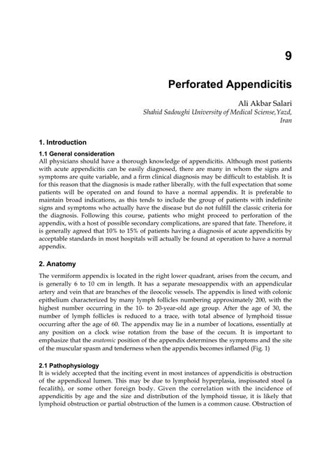 Pdf Perforated Appendicitis