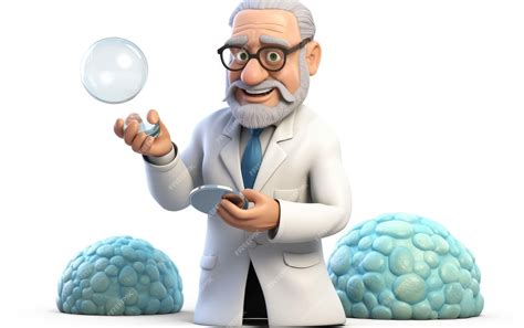 Premium Photo 3d Cartoon Cell Biologist White Background