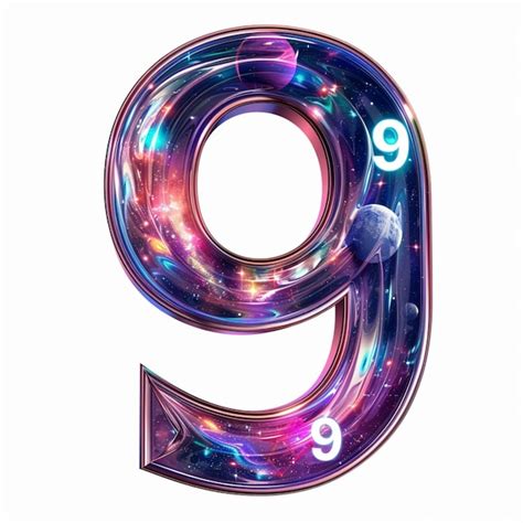 Premium Photo Numerical Number Nine In Creative Digital Art Style