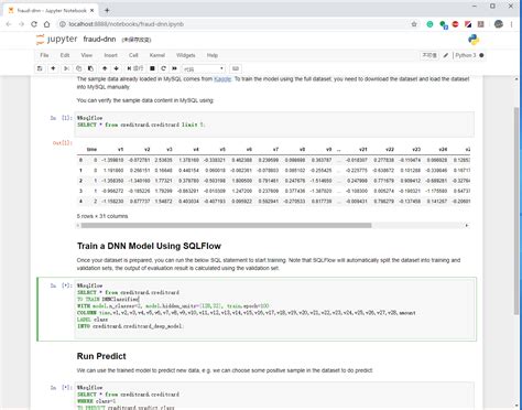 the fraud detection notebook doesn t run · issue 1784 · sql machine learning sqlflow · github