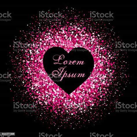 발렌타인의 날에 대 한 마음으로 엽서에 대 한 축제 배경 벡터 일러스트 레이 션 디자인에 대한 스톡 벡터 아트 및 기타 이미지 디자인 먼지 반짝이 Istock