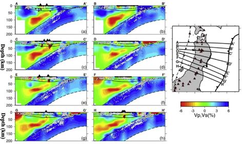Vertical Cross Sections Of P Wave Tomography Along Eight Profiles Shown Download Scientific