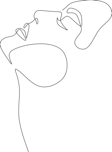 Premium Vector Continuous Line Drawing Of Beautiful Woman Portrait Female Face
