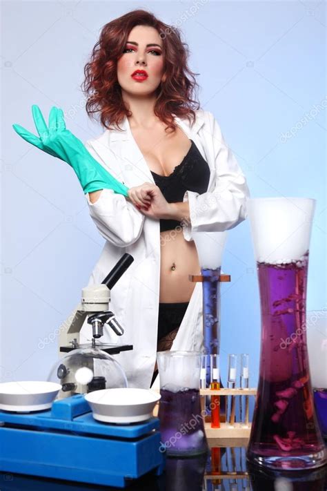 Science Babe In Sexy Clothing Experimenting Stock Photo Tobkatrina 20105611