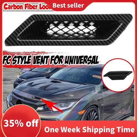 คาร์บอนไฟเบอร์ Universal รถกันชนหน้า Vent Air Out ตกแต่งสําหรับ Honda Civic Audi A4 B8 Golf Bmw