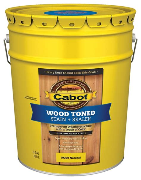 Cabot 1400019200008 Deck And Siding Stain Natural 5 Gal Can Liqui