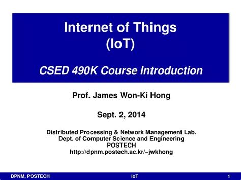 Ppt Internet Of Things Iot Csed 490k Course Introduction Powerpoint Presentation Id5610535