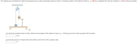 Solved Two Objects Are Connected By ﻿a Light String Passing