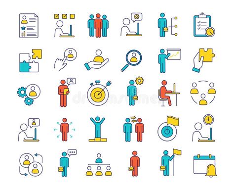 Business Management Color Icons Set Stock Vector Illustration Of Development Process 175560648