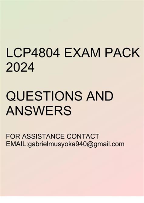 LCP4804 Exam Pack 2024 Questions And Answers LCP4804 Stuvia SA