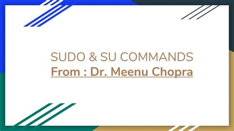 Sudo And Su Commands Ppt