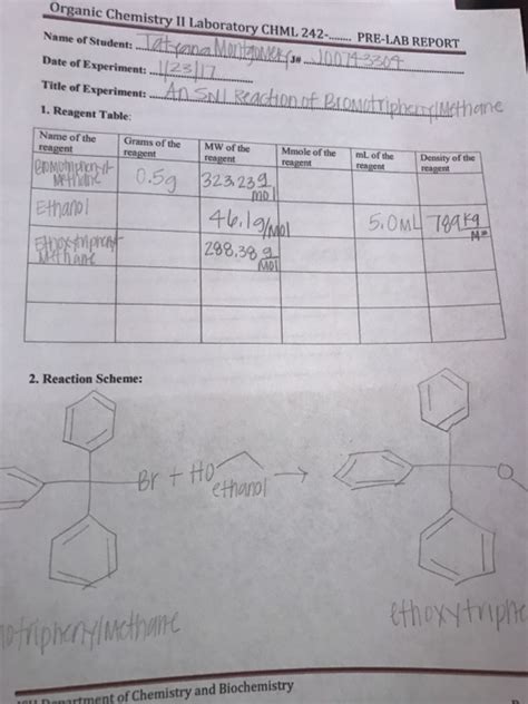 Solved Organic Chemistry Il Laboratory Chml 242 Pre Lab