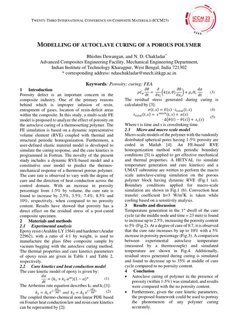 Pdf Modelling Of Autoclave Curing Of A Porous Polymer