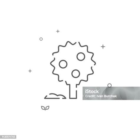 애플 트리 간단한 벡터 라인 아이콘 기호 픽토그램 흰색 배경에 고립 된 기호 편집 가능한 획 개성 개념에 대한 스톡 벡터 아트