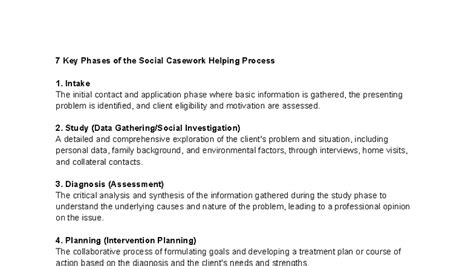 7 Key Phases Of Social Casework Helping Process A Guide Studocu