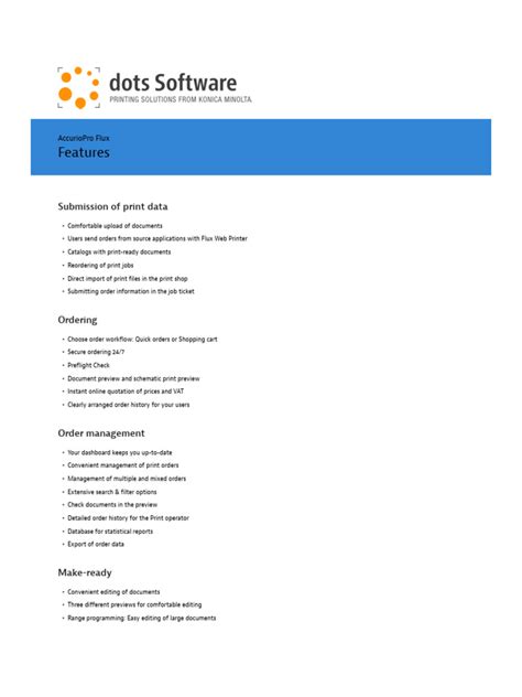 Print Workflow Features Dots Software Pdf Computers