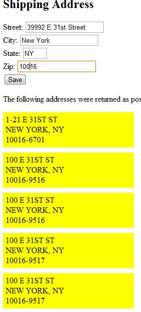 Example Of Ajax Based Address Verification With Coldfusion And Jquery