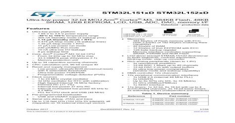 pdf ultra low power 32 bit mcu arm® cortex® m3 … ultra low power por pdr programmable