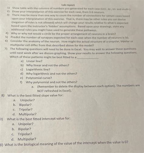 Lab Report Show Table With The Columns Of Numbers Chegg Com