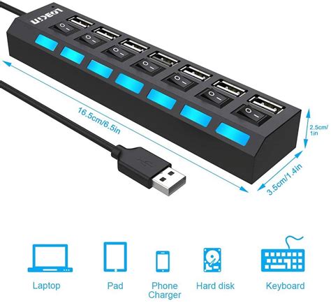 Multi Port Usb Hub Splitter 7 Port Usb 20 Hub For Laptop Usb Port