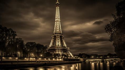 Eiffel Tower In Dark Background Wallpapers Backgrounds Free Download Pikbest