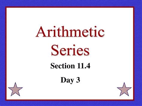 PPT Arithmetic Series PowerPoint Presentation Free Download ID