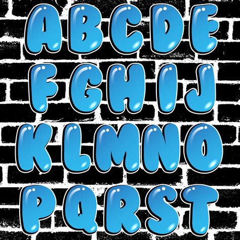 Graffiti Bubble Letters Alphabet A Z Design